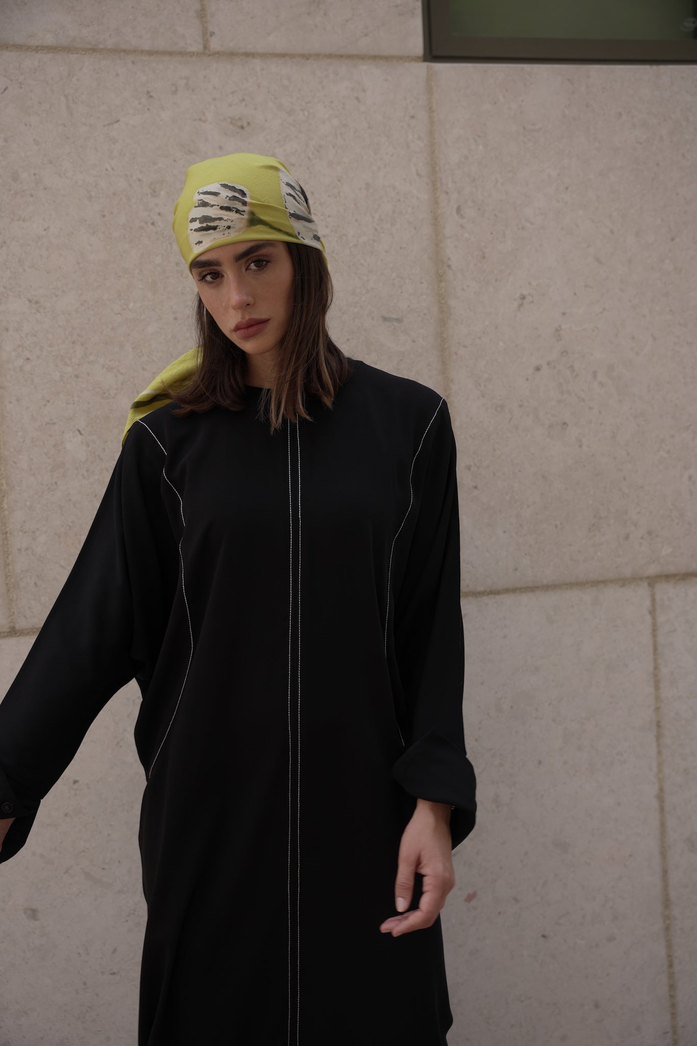 Soha Collection - Robe à Manches Dolman avec Surpiqûres